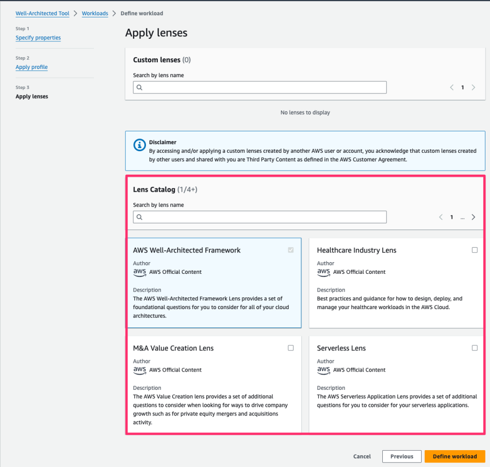 [アップデート]AWS Well-Architected Tool のレンズカタログが発表されました #AWSreInvent | DevelopersIO