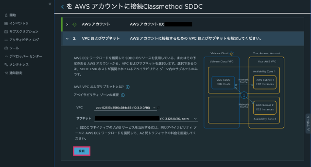 SDDC作成後にAWSアカウントと接続する | DevelopersIO