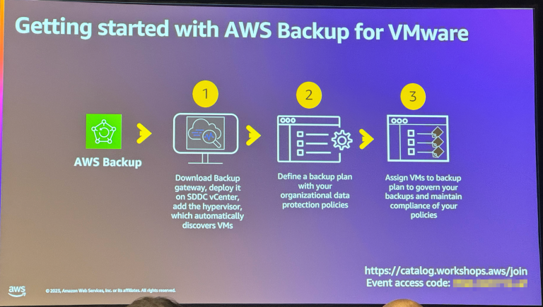 [レポート] VMware Cloud on AWS+AWS BackupのDeepDiveワークショップに参加しました！ #ENT313 #AWSreInvent | DevelopersIO