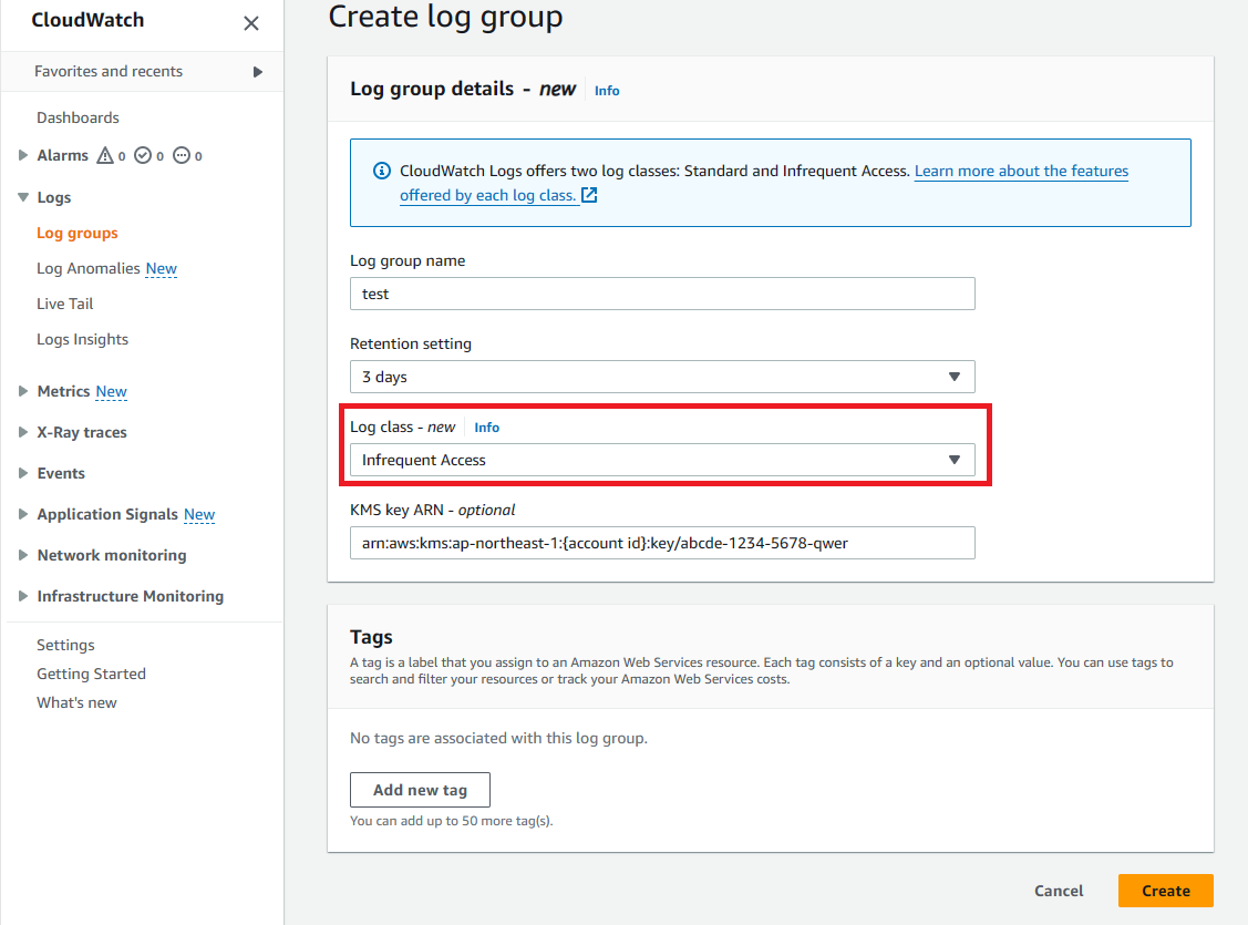 Cloudwatch Logs Infrequent Access 클래스에 대해서 | DevelopersIO