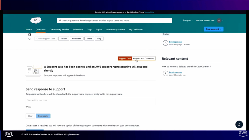 [レポート] AWS re:Post Private を使って社内および AWS とコラボレーションする #AWSreInvent #SUP205 | DevelopersIO