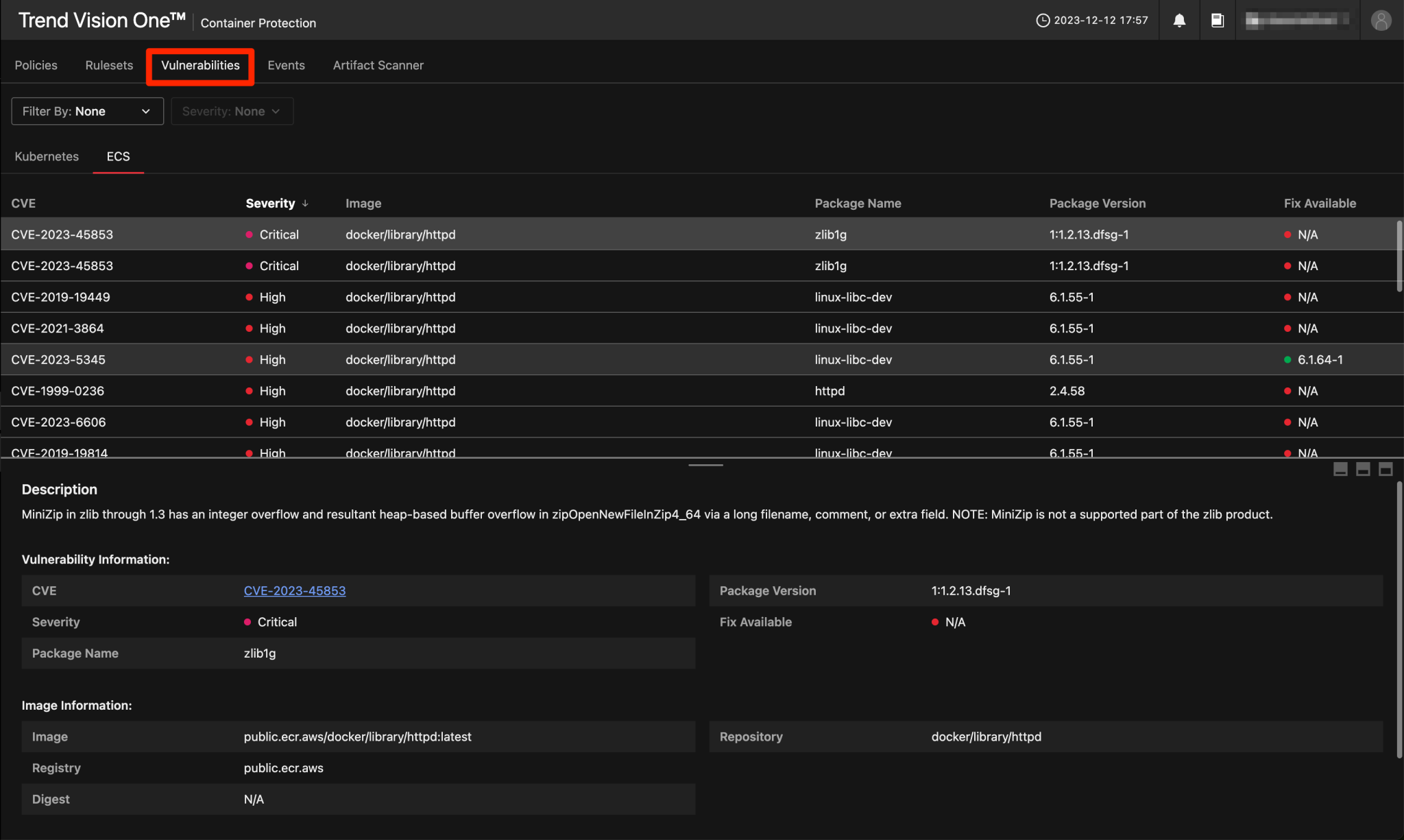 Trend Vision One Container SecurityのContainer Protectionの内容を確認する | DevelopersIO