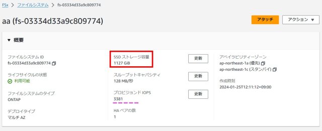 FSx for NetApp ONTAP SSD ストレージ容量の増やし方 | DevelopersIO