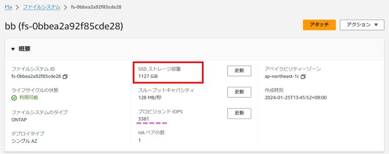 FSx for NetApp ONTAP SSD ストレージ容量の増やし方 | DevelopersIO