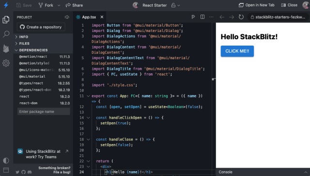 フロントエンドのブログを書くのにStackBlitzが便利そう | DevelopersIO