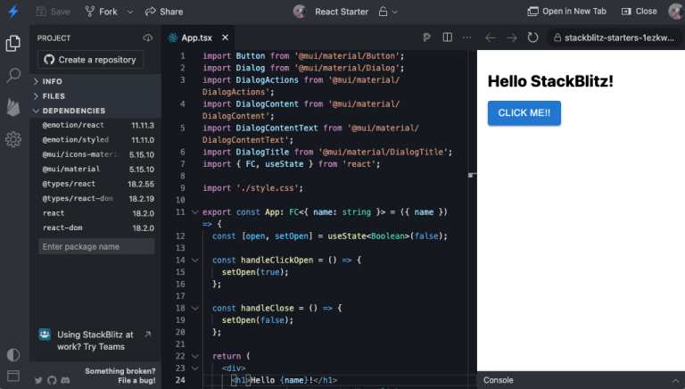 フロントエンドのブログを書くのにStackBlitzが便利そう | DevelopersIO