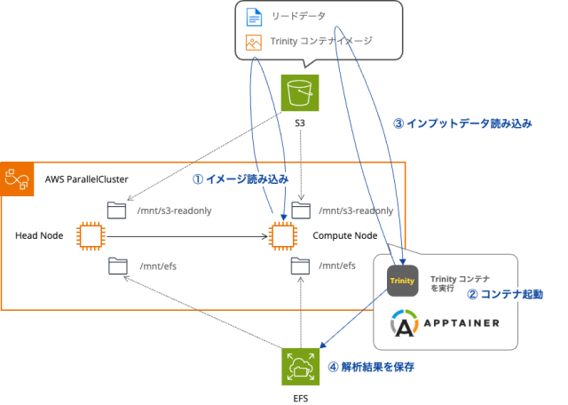 AWS ParallelCluster で Apptainer と Mountpoint for Amazon S3 の組み合わせて Trinity を実行してみた | DevelopersIO