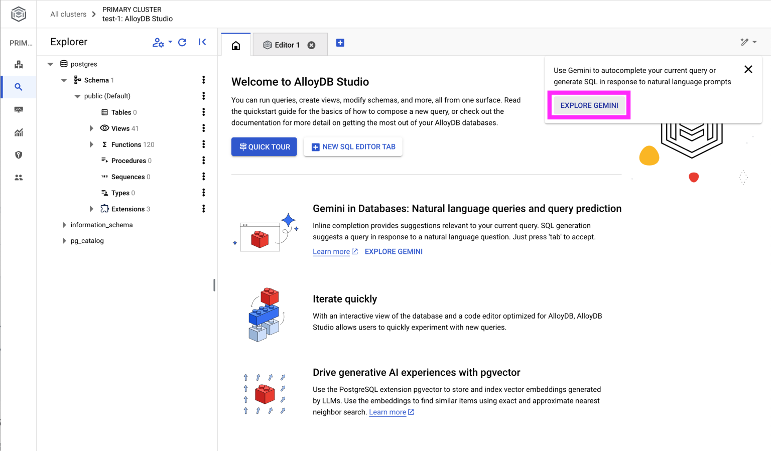 [新機能] Cloud Console 上でクエリを実行でき Gemini での AI サポートもしてくれる AlloyDB Studio が一般提供になりました | DevelopersIO
