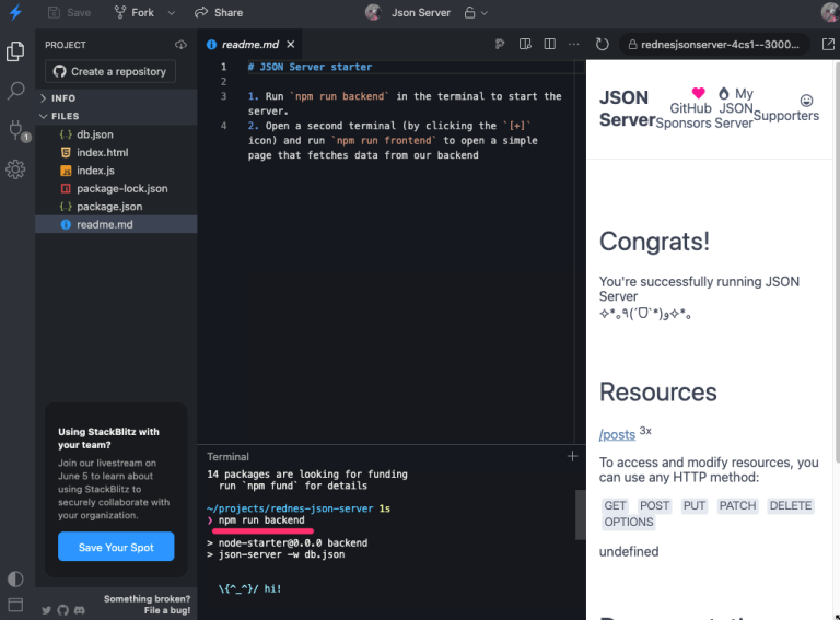 StackBlitzでReactとJSON Serverを動かしてフロントエンドでAPIからデータを取得するサンプルをブラウザで全部動かす | DevelopersIO