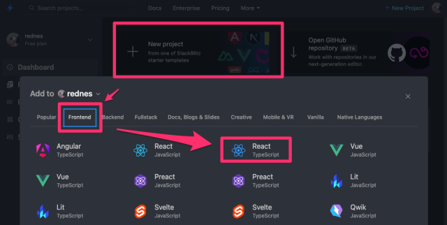 StackBlitzでReactとJSON Serverを動かしてフロントエンドでAPIからデータを取得するサンプルをブラウザで全部動かす ...