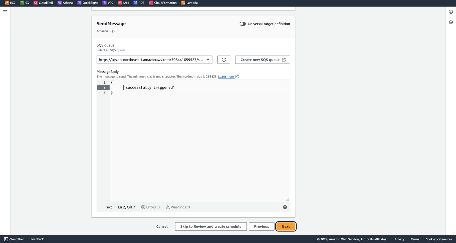 Triggering an Event Using AWS EventBridge Scheduler to SQS at a Specific Time | DevelopersIO
