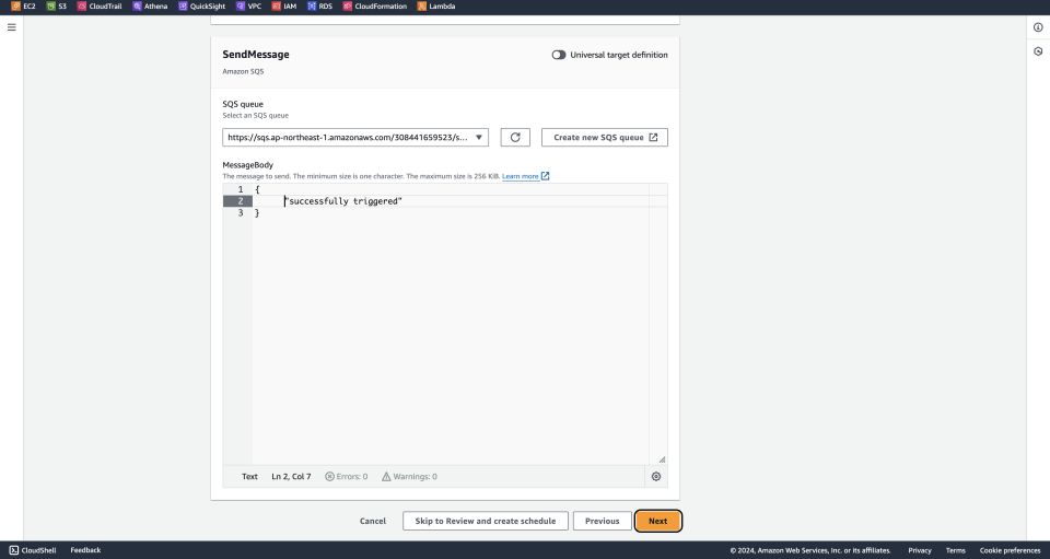 Triggering An Event Using Aws Eventbridge Scheduler To Sqs At A
