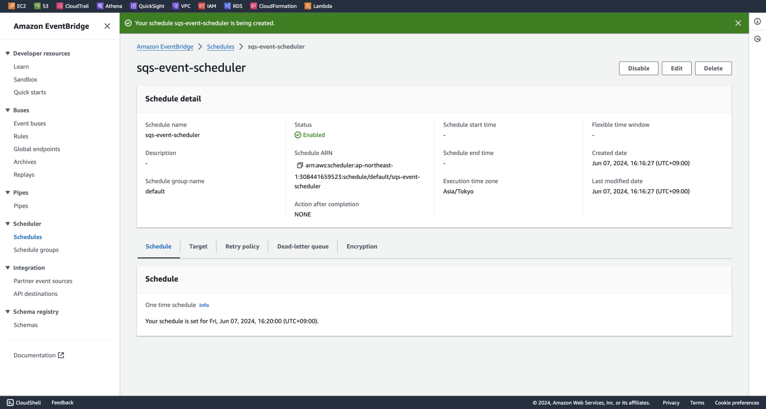 Triggering An Event Using Aws Eventbridge Scheduler To Sqs At A