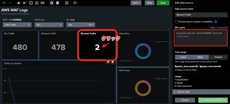 AWS WAF のログを Splunk に取り込んで分析してみる | DevelopersIO