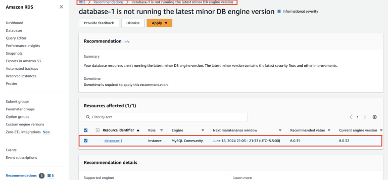 RDS DB Instance minor version upgrade | DevelopersIO